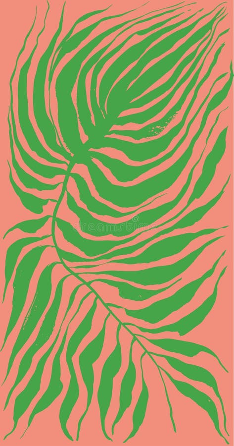 Minimal Tropical Leaf Simple Template Stock Vector - Illustration of ...