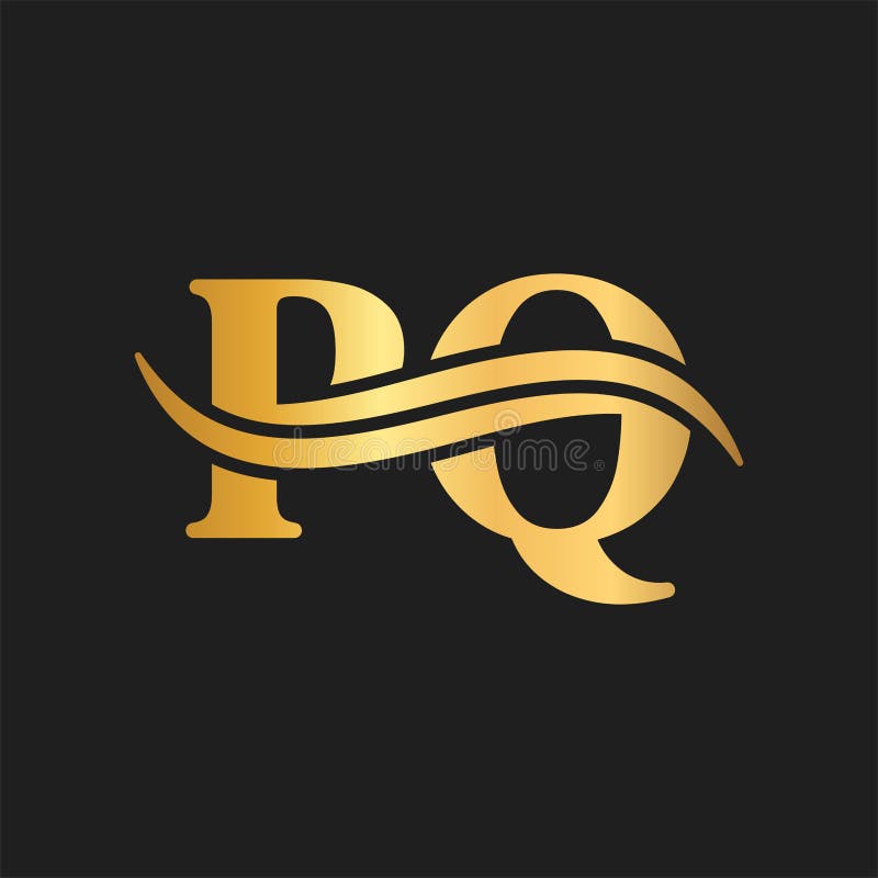 Letter PQ Logo Wave Luxury Logotype Design Stock Vector - Illustration ...