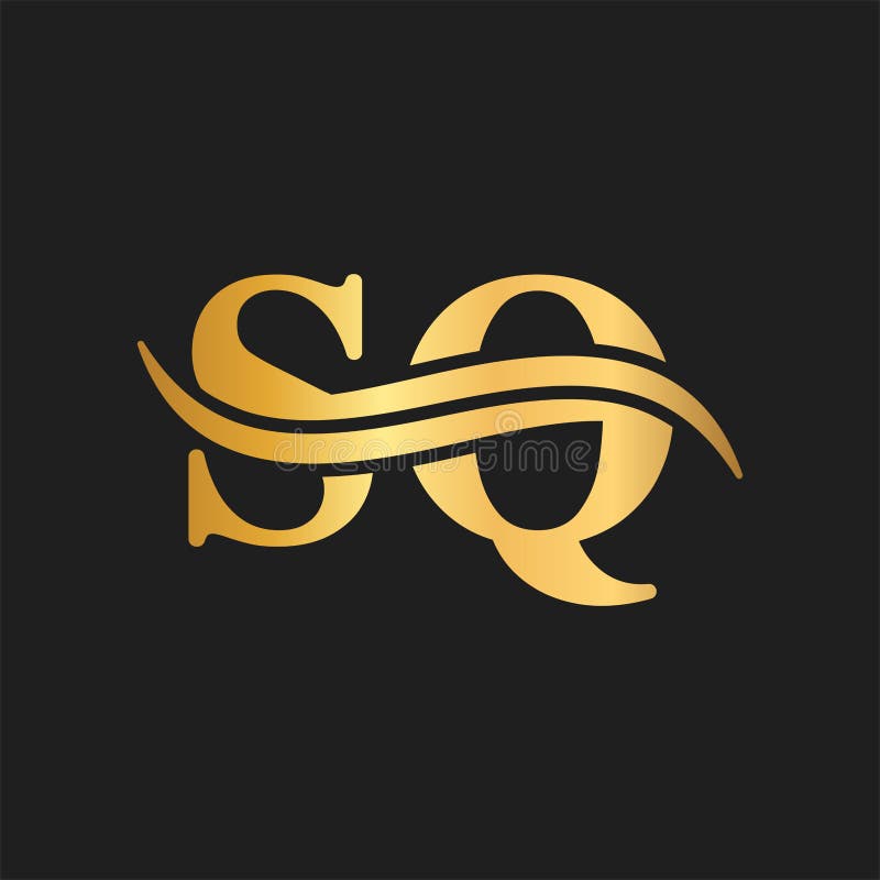 Letter SQ Logo Wave Luxury Logotype Design Stock Vector - Illustration ...
