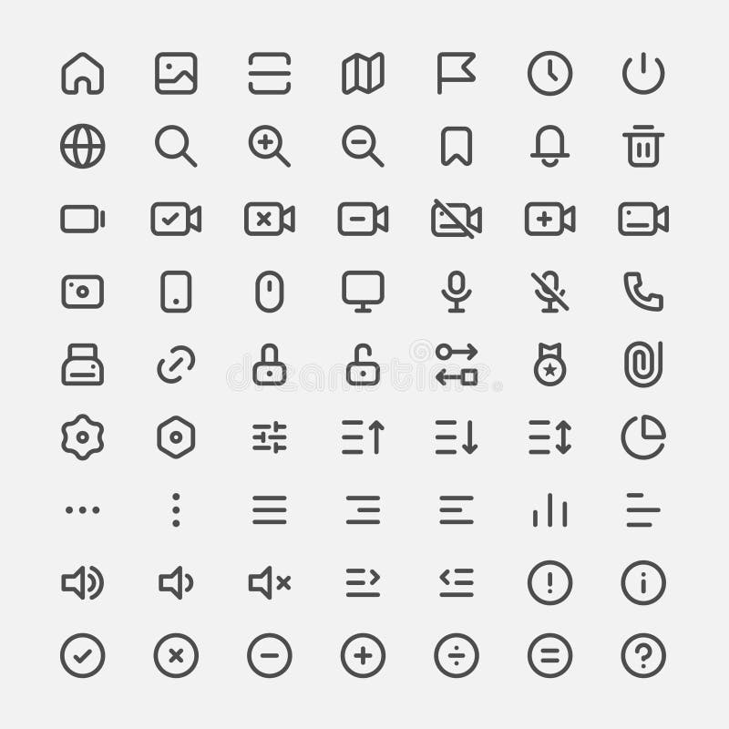 Minimal User Interface Vector Icon Set. Vector Illustration User ...