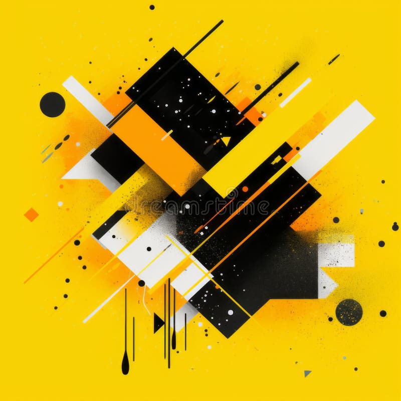 Minimal Vector of Bright Yellow and Black Abstract Wallpaper Stock ...