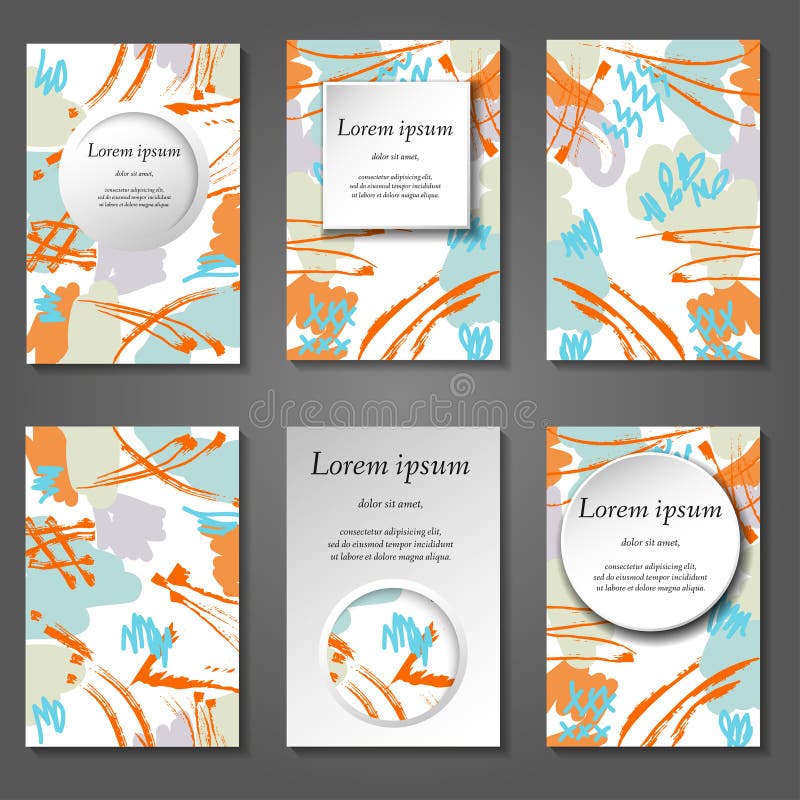 Minimal Vector Covers Set. Artistic Paint Pattern Stock Vector ...