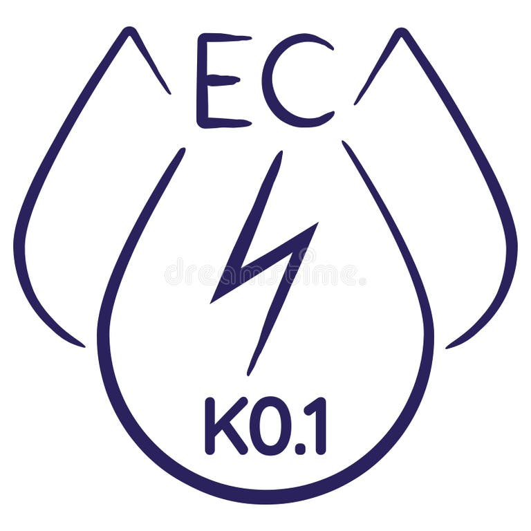 Minimal Vector Icon of the Electrical Conductivity EC, Calibration K0.1 ...