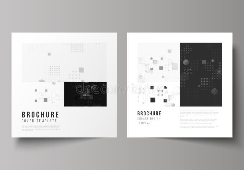 The Minimal Vector Illustration of Editable Layout of Two Square Format ...