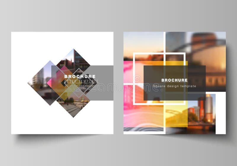 The Minimal Vector Illustration of Editable Layout of Two Square Format ...