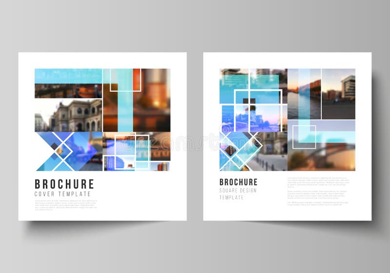 The Minimal Vector Illustration of Editable Layout of Two Square Format ...