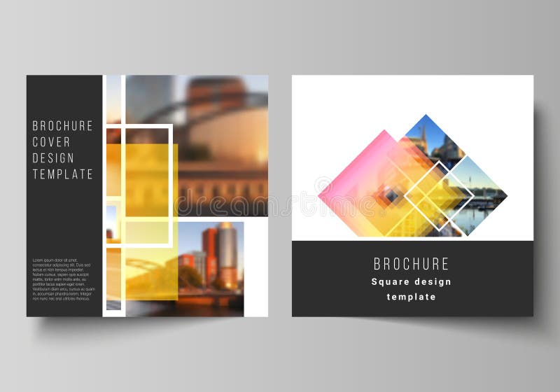 The Minimal Vector Illustration of Editable Layout of Two Square Format ...