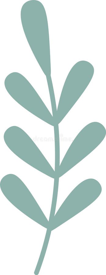 Minimal Vector Illustration Featuring a Green Leaf with a Stem and ...