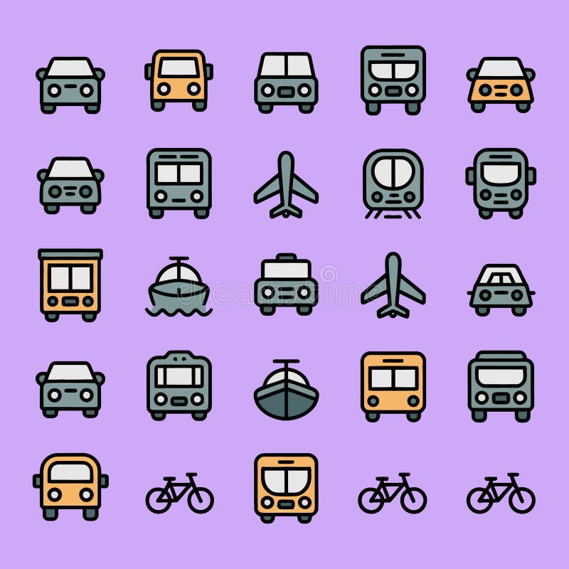 Transport Icons Pack Stock Illustrations – 12,994 Transport Icons Pack ...