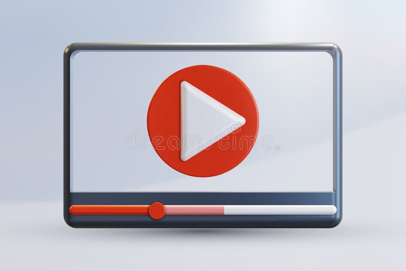 Minimal Video or Media Player Interface, Social Media Concept. User ...