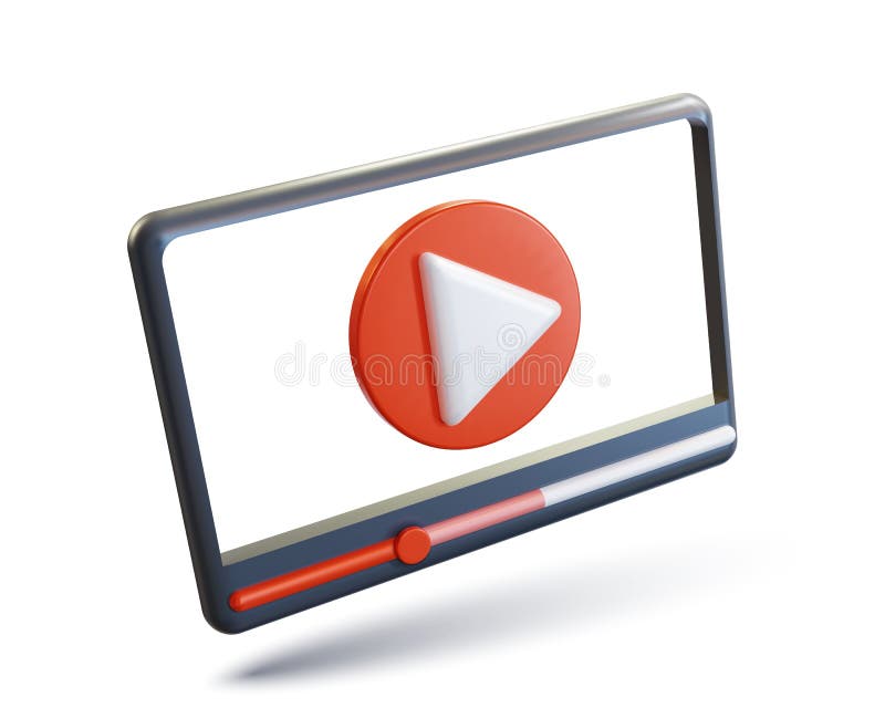 Minimal Video Player or Media Player Interface in Perspective View ...