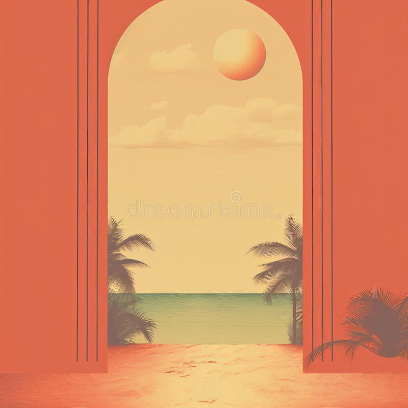 Minimal Vintage Background with Timeless Elegance Unfolds Serene Beach ...