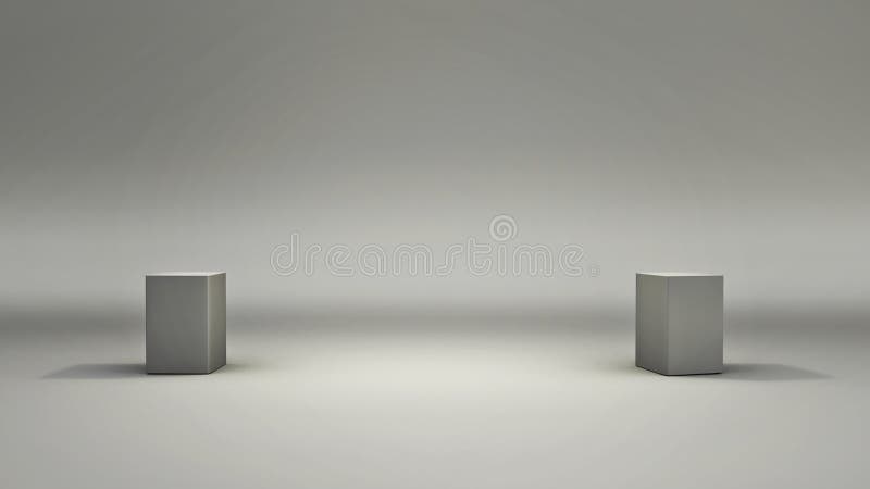 Minimal Virtual Studio Set with Two Seats. a White, Empty Broadcast ...