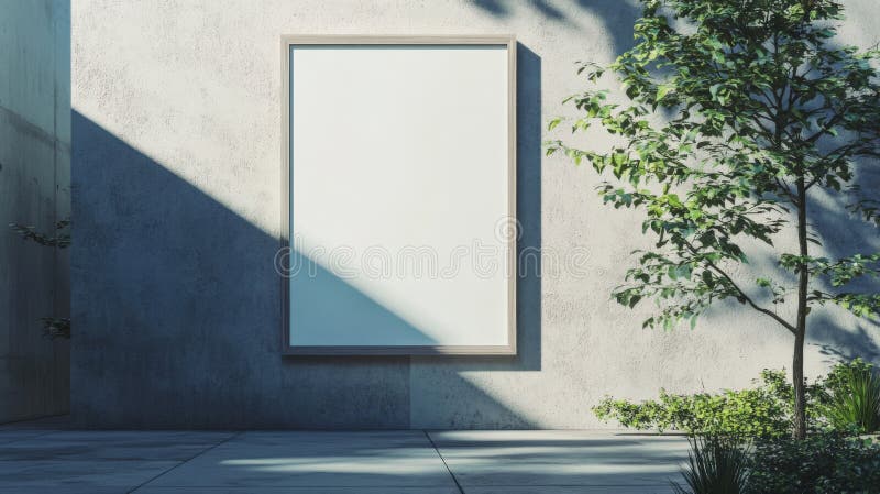 Minimal Wall Poster Realistic Mockup Stock Image - Image of design ...