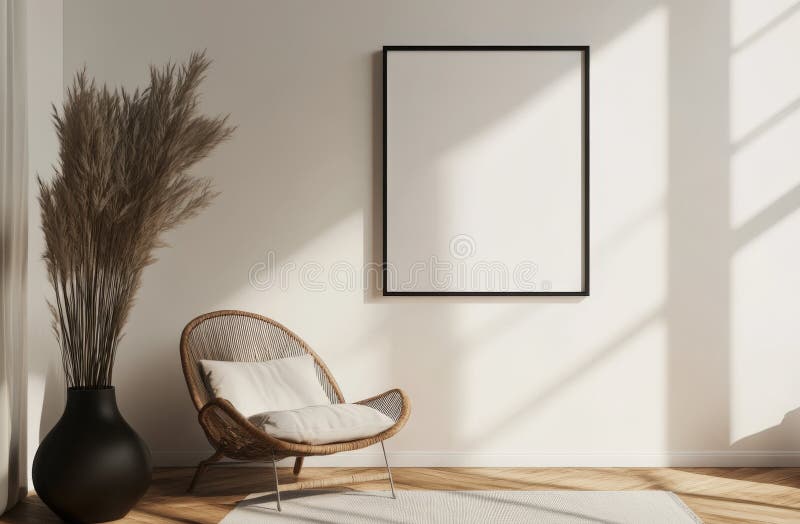 Minimal Wall Poster Realistic Mockup Stock Photo - Image of abstract ...