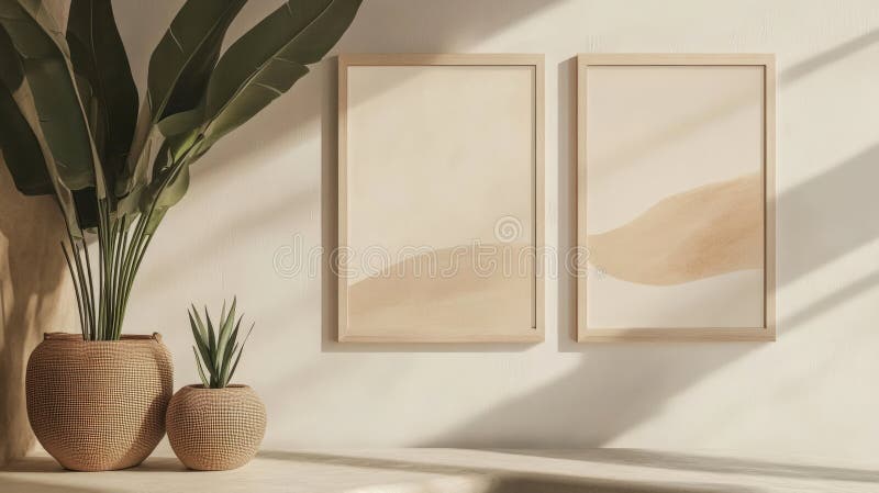 Minimal Wall Poster Realistic Mockup Stock Image - Image of mockup ...
