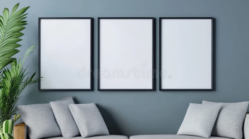 Minimal Wall Poster Realistic Mockup Stock Image - Image of minimalist ...