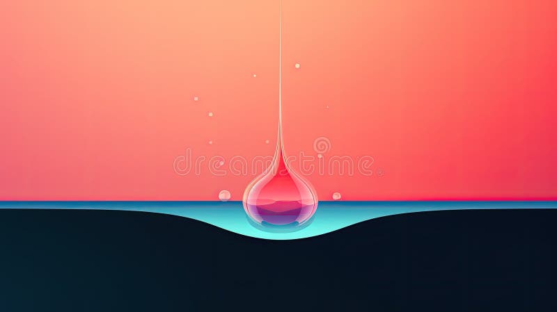 Minimal Water Drop on Light Background Stock Illustration ...