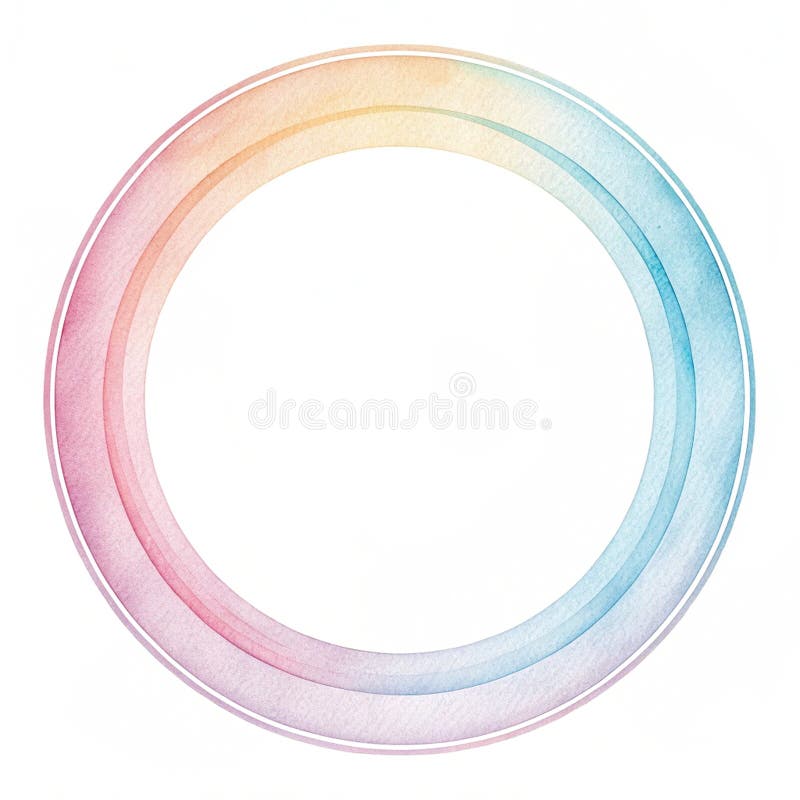 Minimal Watercolor Circle on Pure White Background Stock Illustration ...