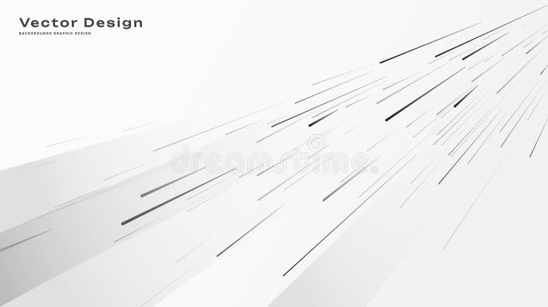 Minimal White Background with Dynamic Black Lines. Stock Illustration - Illustration of motion ...