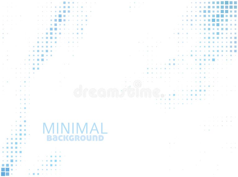 Minimal White Background with Small Blue Squares. Simple Vector ...