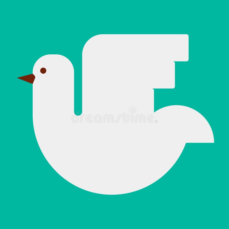 Minimal white bird flying stock vector. Illustration of dove - 96658790
