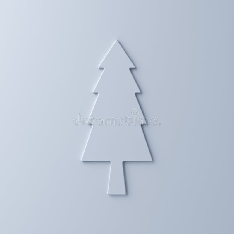 Minimal White Christmas Tree on White Wall Background with Shadow Stock ...