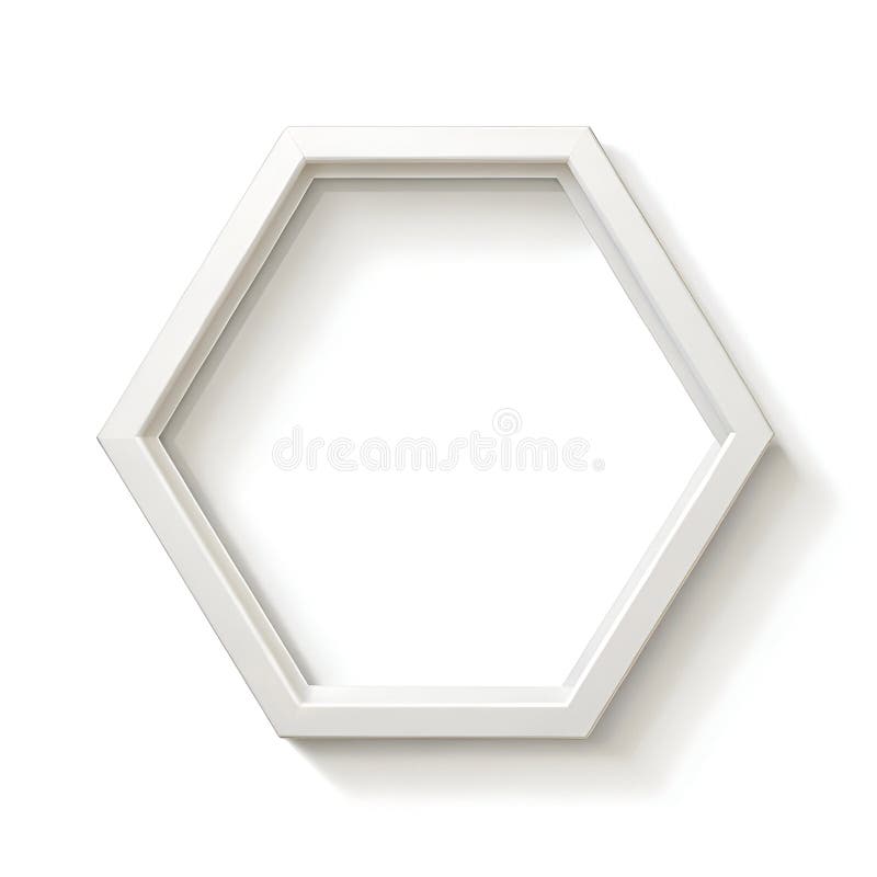 White Hexagon Frame Modern Design Element Stock Illustration ...