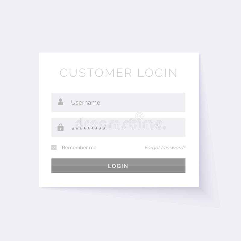 Minimal White Login Form Design Template Stock Vector - Illustration of ...