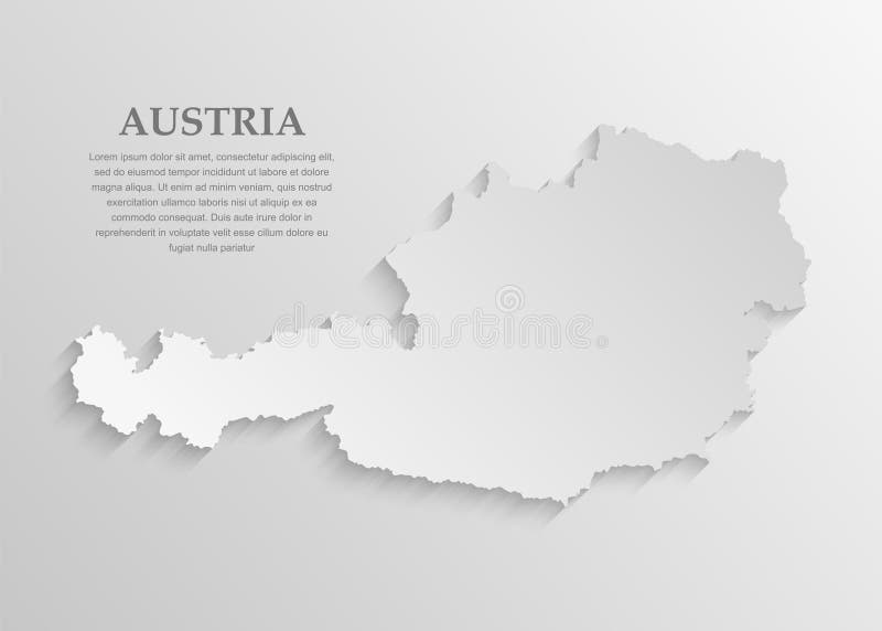 Minimal White Map Austria, Template Europe Country Stock Vector ...