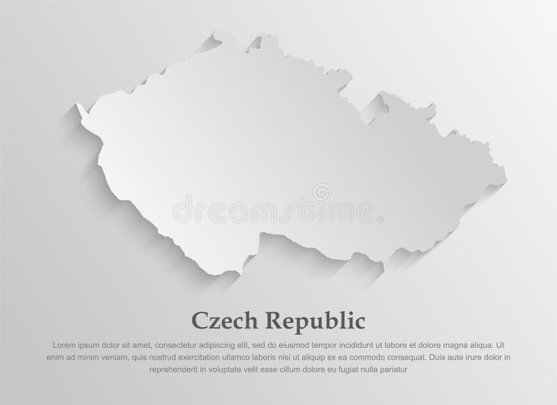 Minimal White Map Czech, Template Europe Country Stock Vector ...