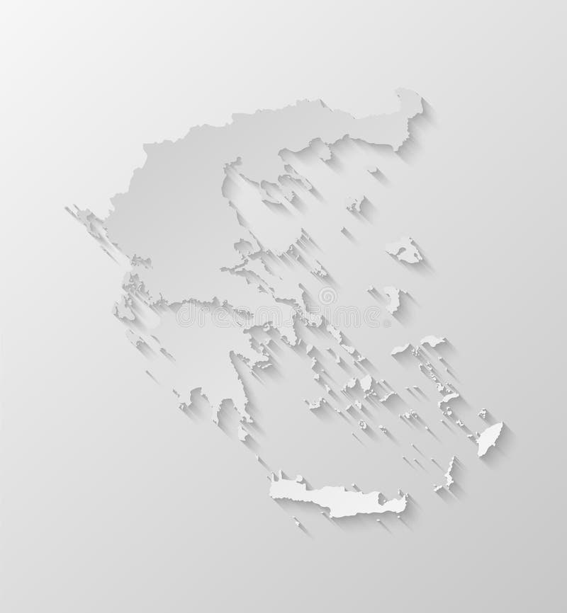 Minimal White Map Greece, Template Europe Country Stock Vector ...