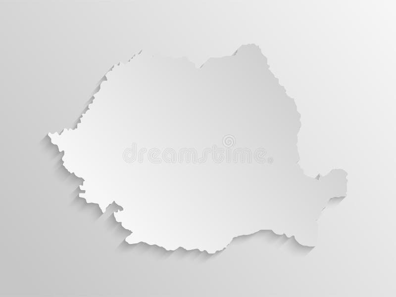 Minimal White Map Romania, Template Europe Country Stock Vector ...