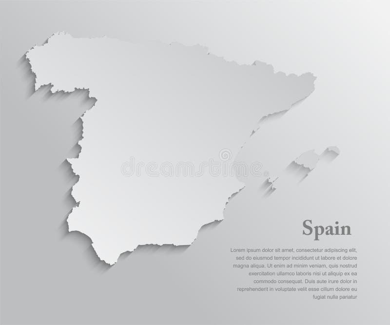 Minimal White Map Spain, Template Europe Country Stock Vector ...