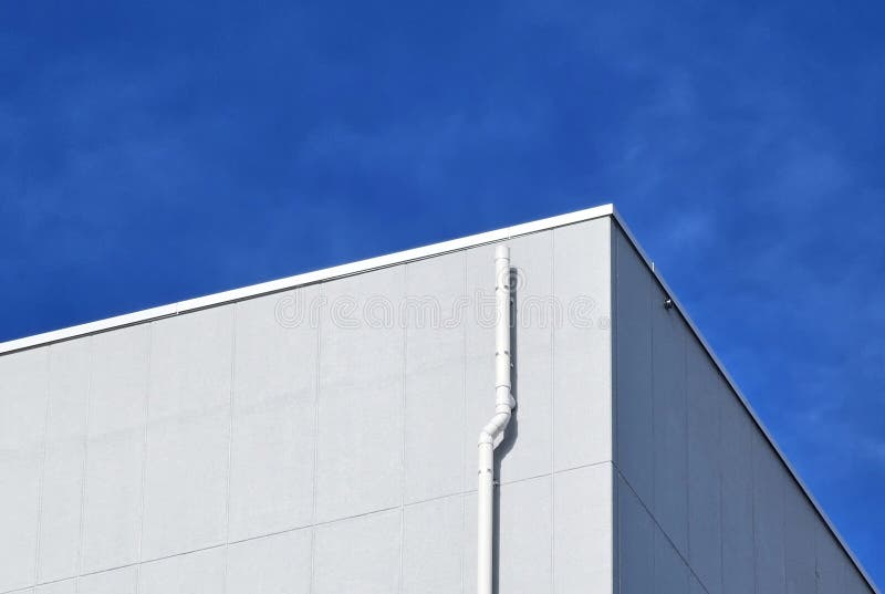 Minimal White Pipe with New Building Background. Stock Image - Image of ...