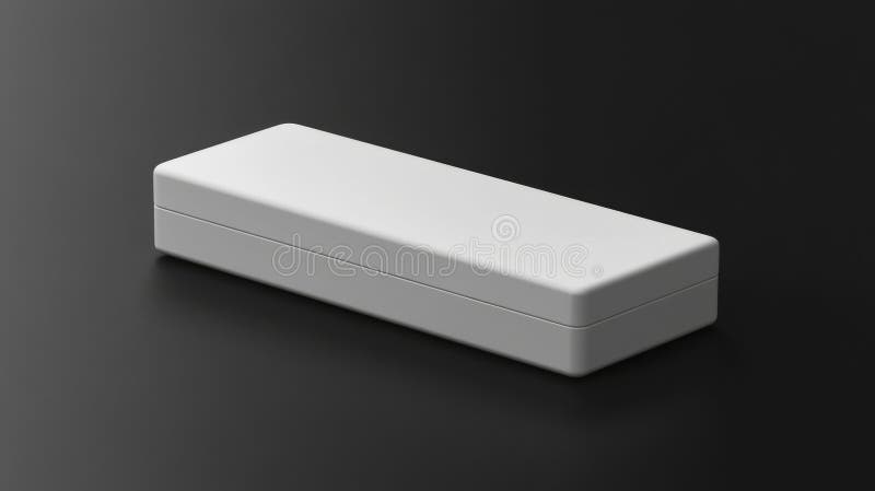 Minimal White Rectangular Box on Dark Gray Surface in Soft Lighting ...