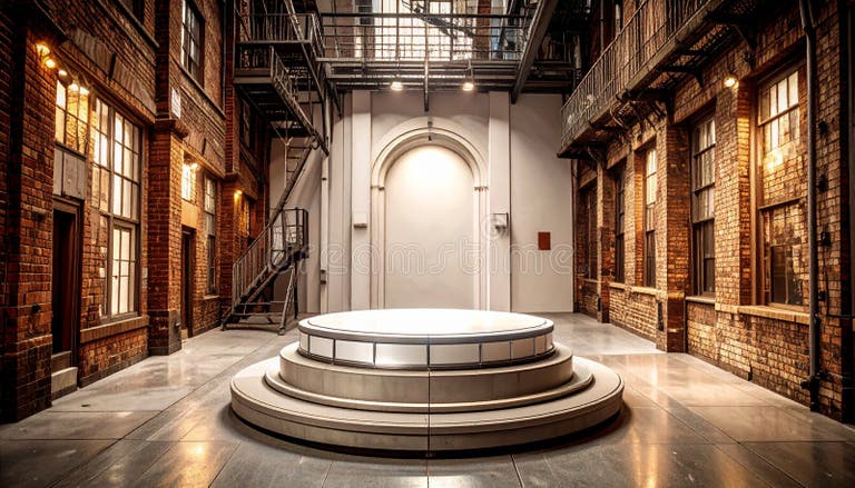 Minimal White Room with Central AI Core Display. AI Themed Background ...