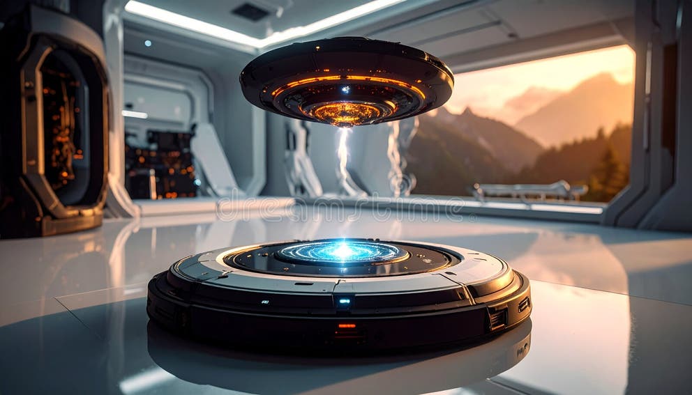 Minimal White Room with Central AI Core Display. AI Themed Background ...