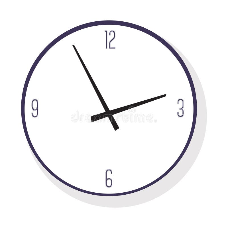 Minimal White Round Analog Wall Clock Illustration Stock Vector ...