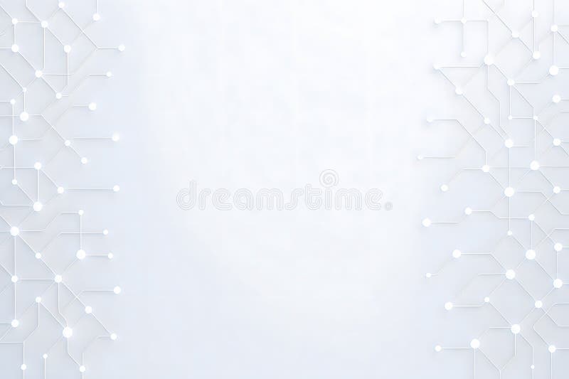 Minimal White Technology Circuit Background with Abstract Digital ...