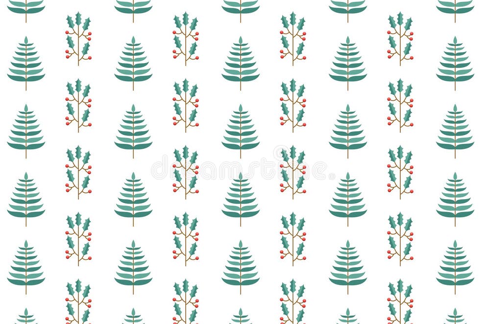 Minimal Winter Seamless Pattern. Winter Tree Pattern Stock Vector ...