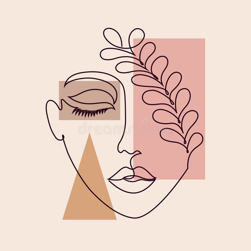 Minimal Woman Face Stock Vector Illustration Of Continuous 172332099