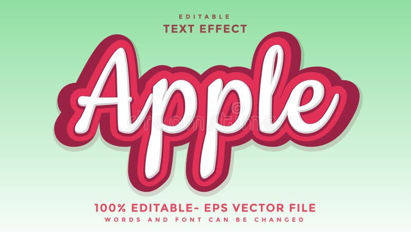 Minimal Word Apple Editable Text Effect Design, Effect Saved in Graphic ...