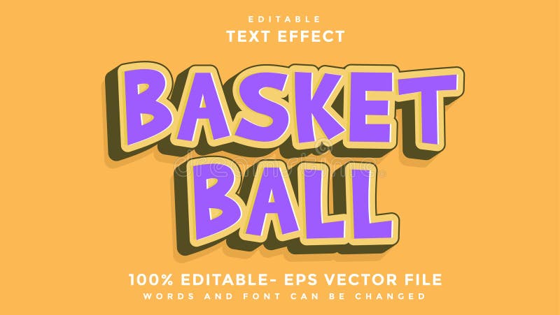 Minimal Word Basketball Editable Text Effect Design, Effect Saved in ...