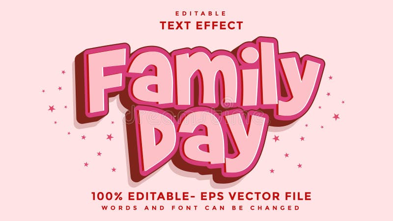 Minimal Word Family Day Editable Text Effect Design, Effect Saved in ...