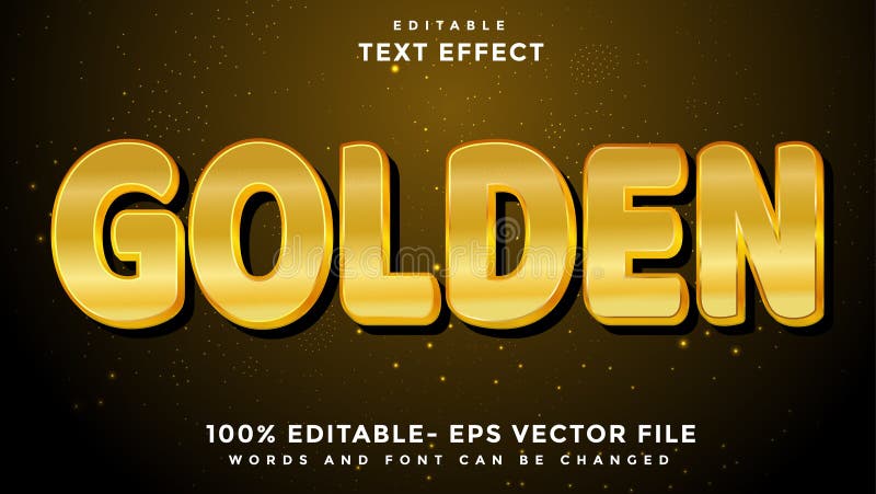 Minimal Word Golden Editable Text Effect Design Template, Effect Saved ...