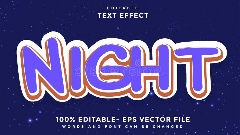 Minimal Word Night Editable Text Effect Design, Effect Saved in Graphic ...
