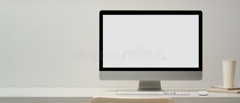 Minimal Workspace or Workstation Interior with Modern Pc Computer Stock ...