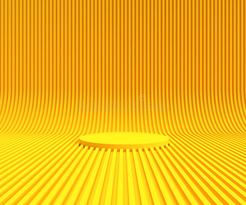 Minimal Yellow Podium Display for Cosmetic Product Presentation ...