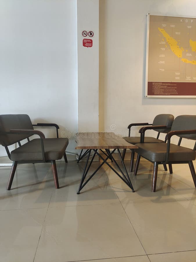 Minimalist Chair and Table in a Cafe Stock Image - Image of table ...